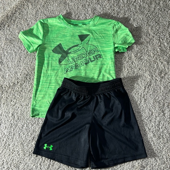 Under Armour | Matching Sets | 4t Boys Green And Black Under Armour Set | Poshmark
